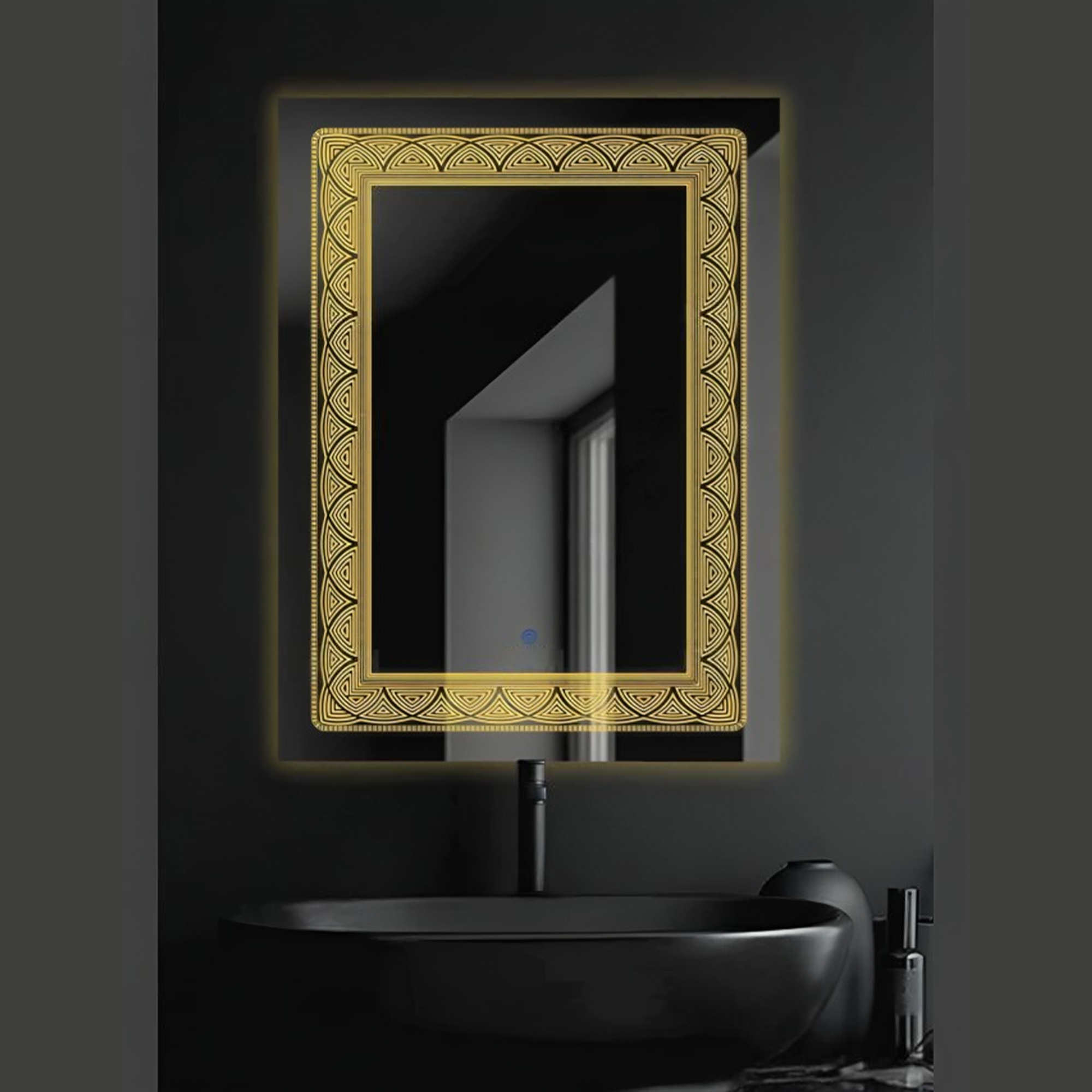 Bright Golden Led Square Mirror – Stardust